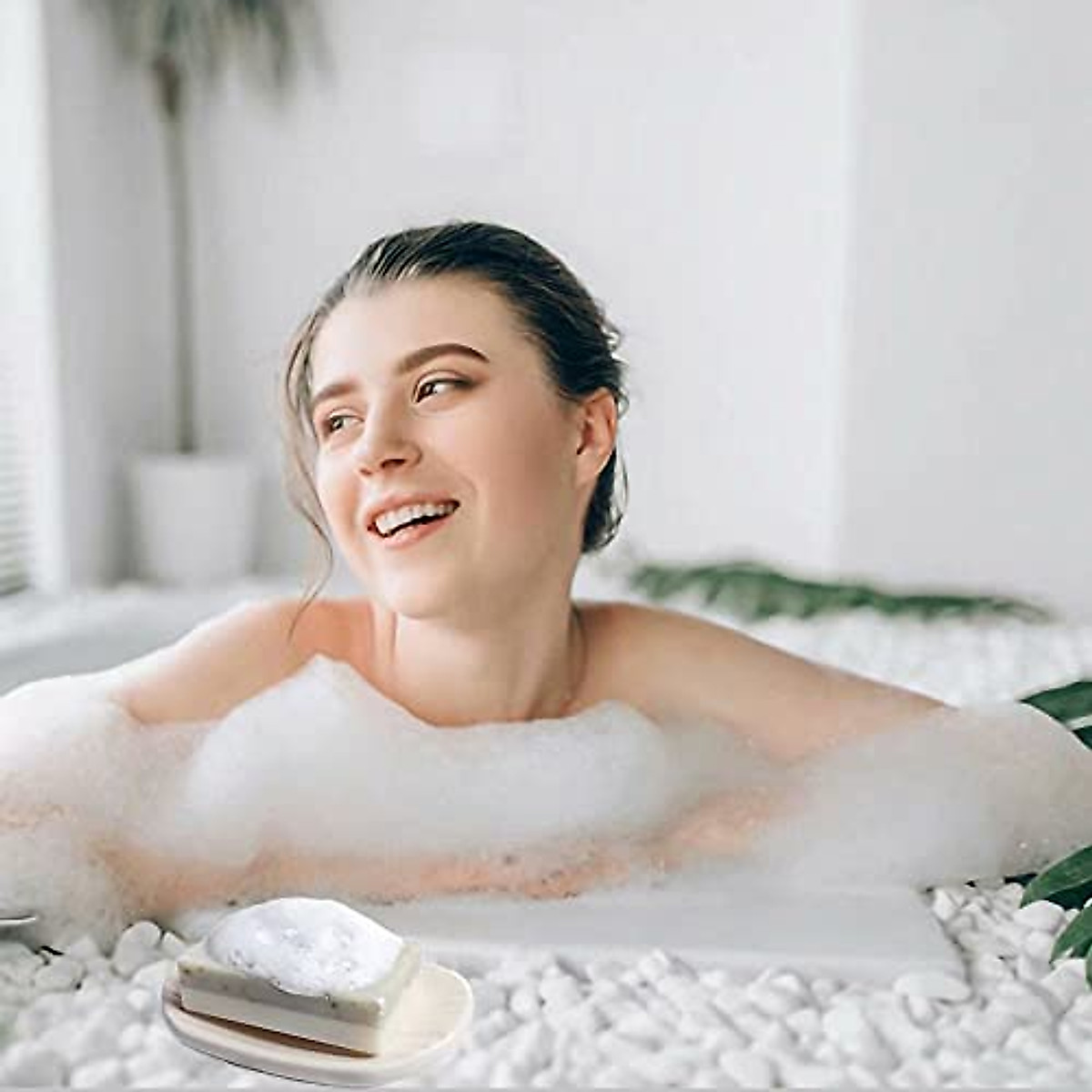 Bangp 4 Pack Silicone Soap Molds,6 Cavities Handmade Soap Making Molds,Silicone Cake Bread Baking Molds for DIY Crafts,Soap Molds for Soap Making,with 100pcs 3.5x5 inches Bags