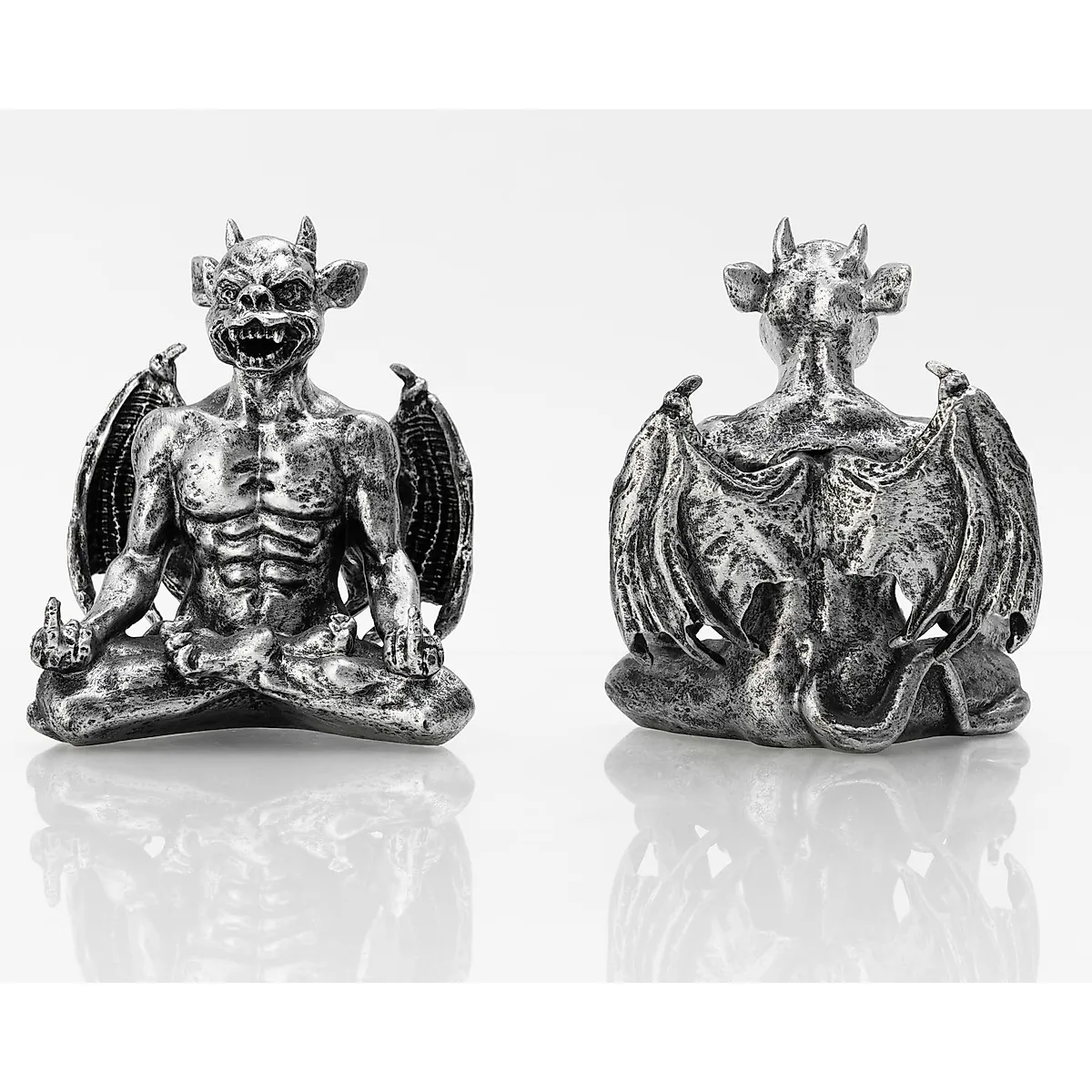 BOIHEGU Gargoyle Statue 5 inch for Halloween Gothic Decoration, Gargoyle Keep Away Negative Visitors, Miniature Monster Guardian Gargoyle Statue for Front Porch Garden Patio Yard Lawn Decorations