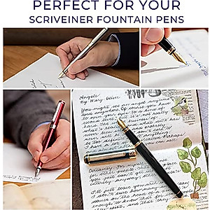 Scriveiner Fountain Pen Ink Cartridges - Black - 20 Standard International Ink Cartridges, Made in UK, The Best Cartridge for Your Scriveiner Pen, Refill Size Fits A Wide Range of Fountain Pens