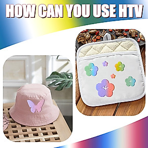 Puff Vinyl Heat Transfer 3D - Puff HTV Vinyl Gradient Colour 8 Sheets 12"x 10" Puff Heat Transfer Vinyl for T-Shirt Clothes Compatible with Cricut Air or Maker (Gradient Colour)