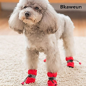 AblePet Dog Cat Boots Soft Shoes Anti-Slip Booties, with Adjustable Strap and Reflective Strip, Premium Paw Protector Only Fit for Small Dog (4Pcs)(Red, 6)