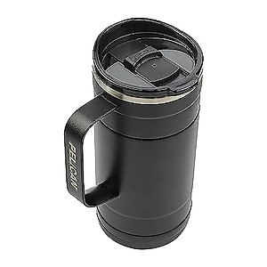 Pelican Hydration Pelican Ridge™ 18 oz Vacuum Insulated Tumbler - Recycled Stainless Steel Double Wall Travel with Dual Lid, Powder Coated Insulated Coffee Mug For Hot Cold Drinks, Jet Black