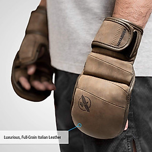 Hayabusa T3 LX Leather 7oz MMA Sparring Training Gloves Men & Women - Brown, Medium