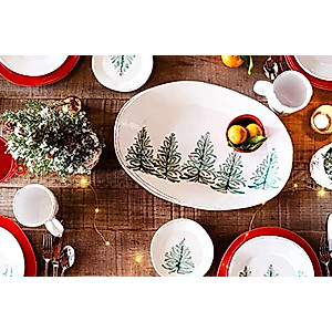 Vietri Lastra Holiday Collection Italian Serveware Sets and Pieces (Small Oval Platter)