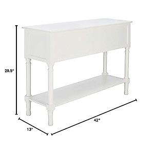 Safavieh Home Collection Haines White 4-Drawer Bottom Shelf Console Table
