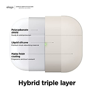 elago Liquid Hybrid Case Compatible with AirPods Pro 2nd Generation Case Cover with Lanyard - Compatible with AirPods Pro 2 Case, Triple Layer Protection, Dust Resistant, Shockproof (Stone)