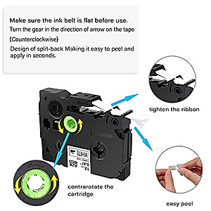 GREENCYCLE Fabric Iron On Clothing Label Tape Compatible for Brother P-Touch TZe-FA231 TZ-FA231 AZE FA231 Black on White 1/2 inch x 9.8 ft 12mm x 3m for PT-P750W PT-H110 PT-D210 PT-D600, 2 Pack