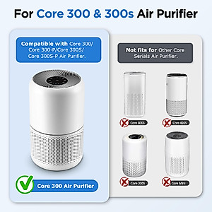Core 300 Replacement Filter Compatible with LEVOIT Core 300 and Core 300S Air Purifier, 3-in-1 H13 True HEPA and Activated Carbon Replacement Filter, Core 300-RF, 2 Pack, White