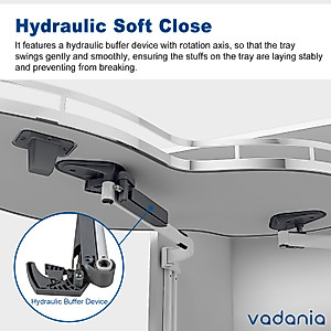 VADANIA Left Swing Pull Out Organizer for 36" Blind Corner Kitchen Cabinet, 2 Tiers Swing Tray, Soft Close, Left Handed Open