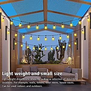 AILBTON 4 Pack 1.3 Ft Suspension Outdoor String Light Poles,Light Poles for Outside String Lights Hanging,with Clip and Holder,Light Post Mounting Stand for Patio Fence Wall Garden Backyard Deck