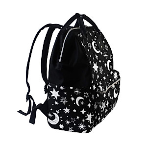 Diaper Bag Backpack, Moon And Stars Multifunction Travel Back Pack Maternity Baby Changing Bags, Large Capacity, Durable and Stylish