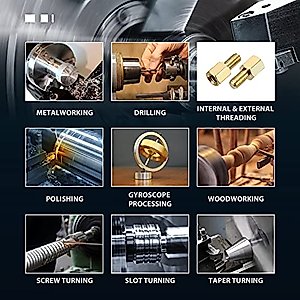 CO-Z 8.7"x29.5" Mini Metal Lathe with 1100W Brushed Motor 5 Turning Tools, Benchtop Metal Lathe with LCD Display 2250rpm Max Variable Speed for Home Machinists Workshop DIY Metalworking Crafts