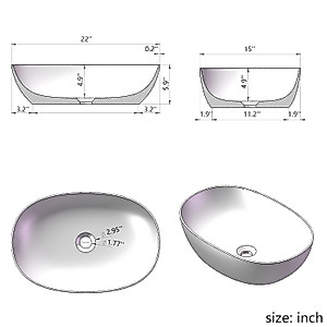 ARTSTONE 22 x 15 inch Bathroom Sink and Pop Up Drain Combo, Vessel Sink Countertop, Resin Sink Above Counter, Art Basin Sink, Transparent Black