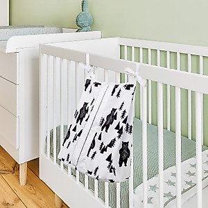 TANOFAR Diaper Organizer Stackers & Lounger Cover, Snugly Fit Infant Lounger for Baby, 2pcs Baby Nursery Diaper Stacker Caddy Organizer, Bear