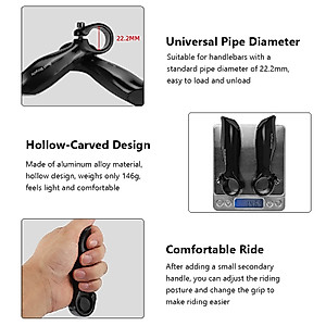 Pilipane Bike Bar Ends, Aluminum Alloy Handlebar Extensions for Bicycle & Motorcycle, Cycling Accessories for Road Mountain Bike, Fit for 22.2mm/0.87inch Handlebars