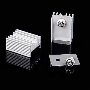 WayinTop 10 Packs TO-220 Aluminum Heatsink & Insulator/Mounting Kits for TO-220 MOSFET Transistor, TO-220 Heatsink + M3 Screw + Screw Washer + Insulator Rubberized Silicone (20mmx15mmx10mm)