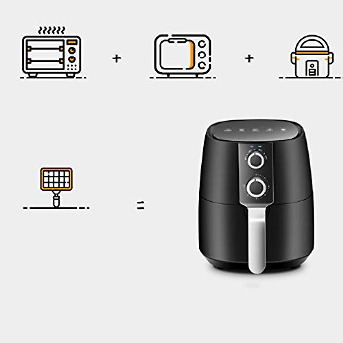 Automatic Electric Deep Fryer Oil Free French Fries Frying Machine Smokeless Multifunctional Chicken Fried Fish Roast Grill Commemoration Day