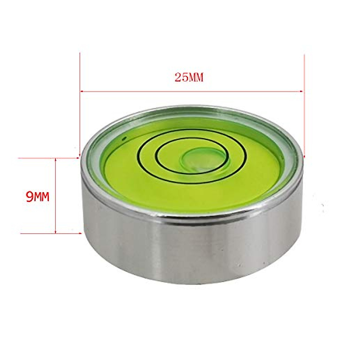 Metal universal horizontal bubble water level level level balance bubble level round bubble 25x9mm