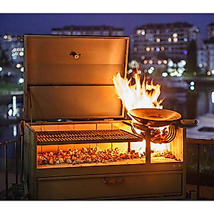 Nuke Delta02 Authentic Argentinian-Style Outdoor Cooking Charcoal Gaucho Santa Maria Grill, 40 Inch, Black