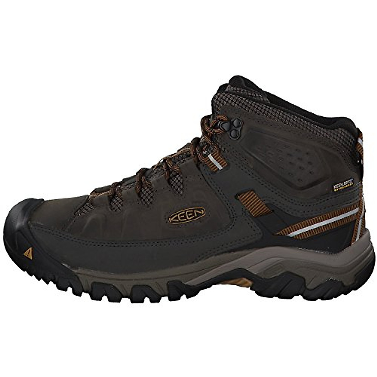 KEEN Men's Targhee 3 Mid Height Waterproof Hiking Boots, Black Olive/Golden Brown, 11.5