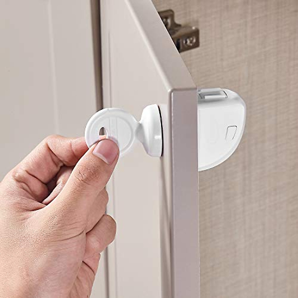 BBTKCARE Cabinet Locks for Babies | Adhesive Magnetic Baby Locks | Baby Proofing | Set of 4 Locks and 1 Keys