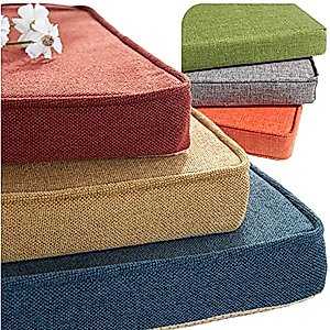 JBlWSGT Custom Bench Cushion, Chair Cushions, Indoor Outdoor Cushion, Personalized Cushion, Optional Waterproof, Optional Addition Piping and Non-Slip Bottom and Straps and Velcro