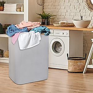 Guofa Hampers for Laundry, 158L Large Laundry Hamper 3 Section Foldable Dirty Clothes Hampers, Laundry Basket Organizer for Bedroom, Laundry Room, Toys Storage, Beige