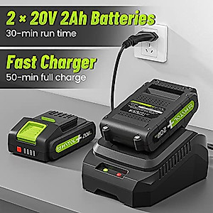 MYTOL Cordless Leaf Blower 150MPH 350CFM, Electric Handheld Leaf Blower with 2 * 20V 2Ah Batteries, Infinitely Variable Speed, Lightweight Axial Powerful Blower for Lawn Care | Patio | Yard | Jobsite