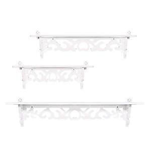 Wall Storage Rack, White Decoration Display Wall Shelf Wall Mount for Living Room