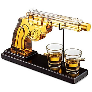 Gifts for Dad, Whiskey Gifts for Men, Whiskey Decanter Bottle and Bullet Shot Glasses, Whiskey Glasses, Decanter Set for Scotch Whiskey Vodka Bourbon