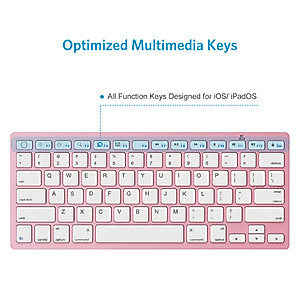 OMOTON Bluetooth Keyboard for iPad 10th Generation, iPad 10.2 (9th/8th/7th), iPad Pro 13/12.9/11 inch, iPad Air 13/11 inch, iPad Air 5th/4th, iPad Mini and More Bluetooth Enabled Devices, Rose Gold