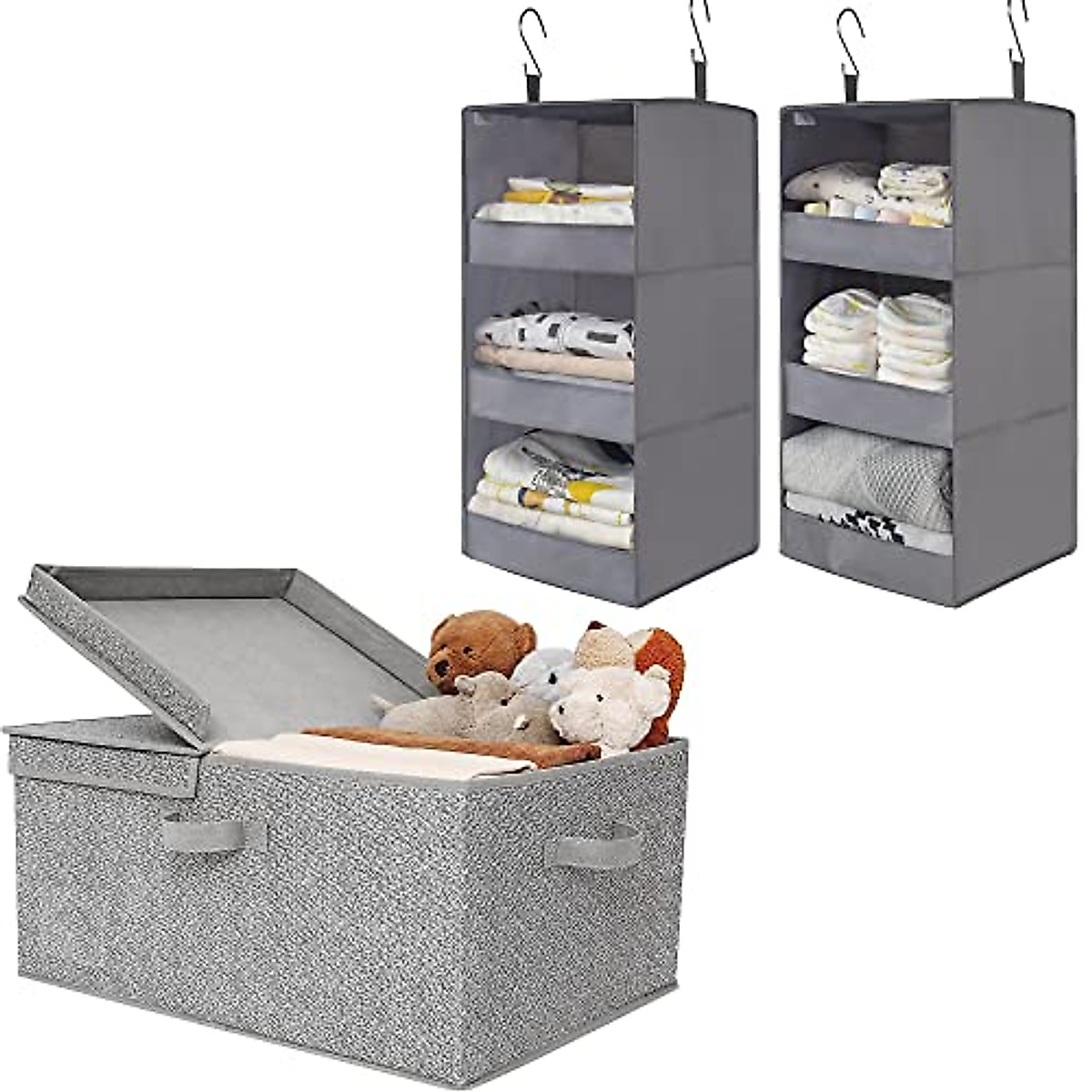 GRANNY SAYS Bundle of 2-Pack Hanging Organizer & 1-Pack Extra Large Rectangle Storage Bin