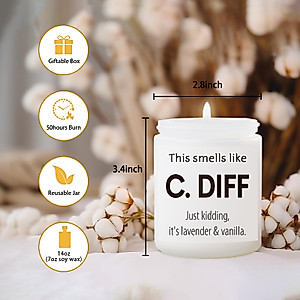 SUEHHYY Funny Nurse Gifts for Women Men, Natural Soy Wax Lavender Scented Handmade Candle (7oz), Christmas Nurse Week Appreciation Graduation Retirement Gifts for School Future Nicu Nurse Doctor