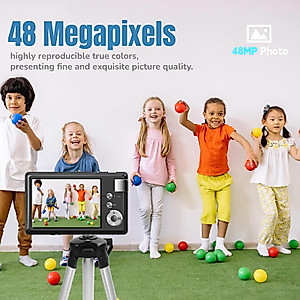 Digital Camera for Photograph, 4K 48MP Video Vlogging Camera with Fill Light, 16X Digital Zoom Pocket Camera for Students Teens Beginners, 3.0in LCD HD Display (Black)