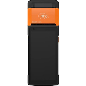 SKYPOS POINT OF SALE SYSTEMS Pos Android 11 Sunmi V2S 2GB 16GB 2X Camera 4G Android Handheld POS Terminal with Printer WiFi NFC Mobile POS Devices Thermal Ticket and Label Portable Printer (4G+NFC)