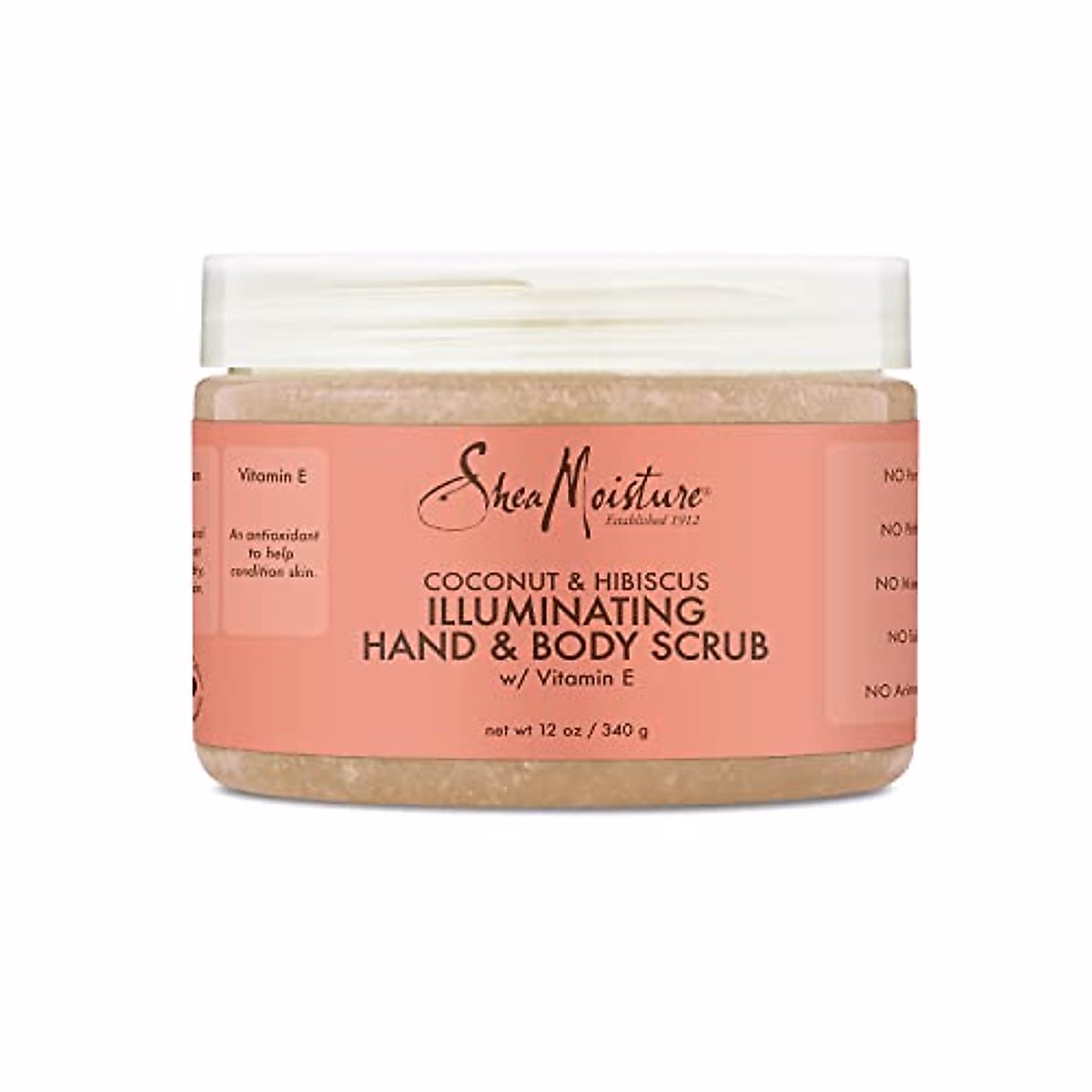 SheaMoisture Body Scrub for Dull Skin Illuminating Coconut and Hibiscus Cruelty-Free Skin Care 12 oz