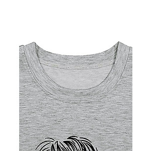 StarVnc Funny Mama Sweatshirt For Women Mom Life Leopard Skull Graphic Shirt Casual Long Sleeve Pullover Tops, Grey