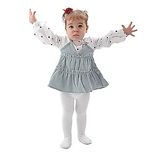 EPEIUS 3 Pairs Pack Newborn Girls Tights Baby Girls Boys Seamless Cable Knit Leggings Solid Cotton Tights Footed Pants for 0-3 Months,White