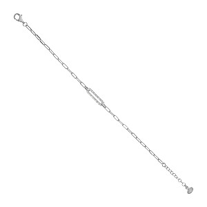 Silpada 'Coupled Together' Cubic Zirconia Sterling Silver Bracelet, 7.25" + 1"