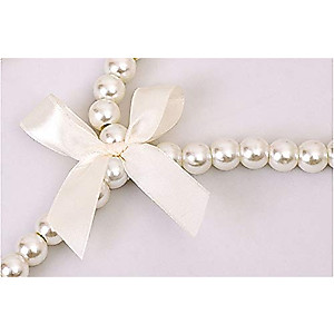 Aimeely Pack of 5 Pearl Clothes Pants Hangers Bowknot Beaded Wedding Home Shop Clothes Rack 1#