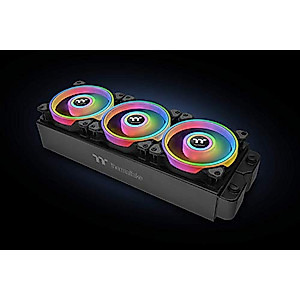 Thermaltake Riing Quad 120mm 16.8 Million RGB Color (Alexa, Razer Chroma) Software Enabled 4 Light Rings 54 Addressable LED 9 Blades Hydraulic Bearing Case/Radiator Fan CL-F088-PL12SW-B, Black