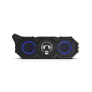 Altec Lansing LifeJacket XL Jolt with Lights, Built In Qi Wireless Charger, Waterproof, Snowproof, Shockproof and it Floats in Water, Up to 20 Hour Battery Life, Black