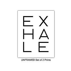 Inhale Exhale Wall Art - Zen Inspirational Meditation Wall Art Print - Unframed Typography - Spiritual Gift for Meditation Fans - Great for Bedroom, Yoga Studio - Chic Home Decor - 8x10 Print