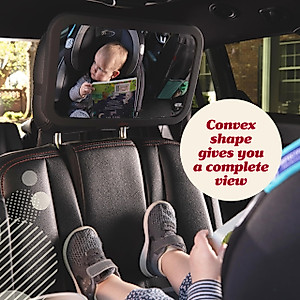 Lusso Gear Car Seat Protector + Baby Backseat Mirror for Car - Baby Travel Essentials - Protect Car Seats and Keep on Eye on Your Baby - Waterproof Car Seat Protector for Child Car Seat