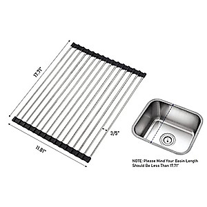 Frontier Stainless Steel Over The Sink Roll Up Dish Drying Rack
