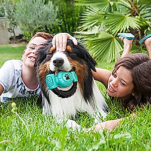Dog Toys for Aggressive Chewers, Squeaky Tough Dog Chew Toys for Large Medium Small Dogs, Indestructible Durable Nylon and Natural Rubber Dog Teething Toy with Milk Flavor