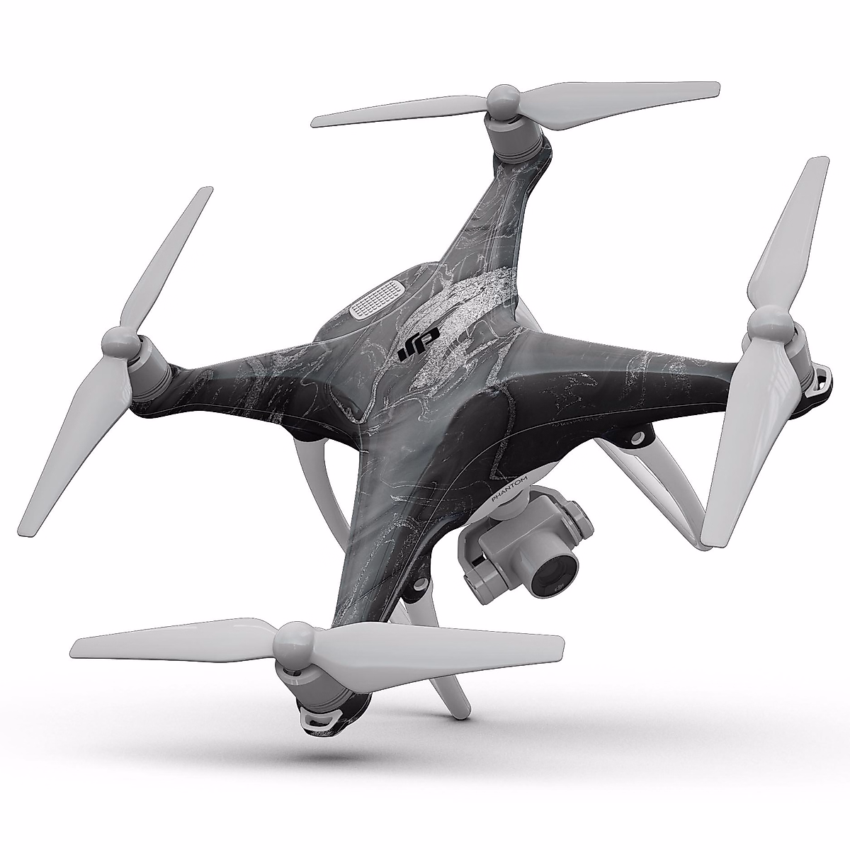 Design Skinz Design Skinz Black & Silver Marble Swirl V7 Full-Body Wrap Decal Skin-Kit Compatible with The Drone DJI Spark