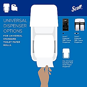 Scott Professional Standard Roll Bulk Toilet Paper (13607), 2-Ply, Elevated Design, White, Individually Wrapped, Compact for Easy Storage (20 Rolls of 550 Sheets, 11,000 Sheet Total)