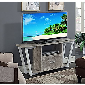 Convenience Concepts Graystone 60" TV Stand, Faux Birch / White Frame