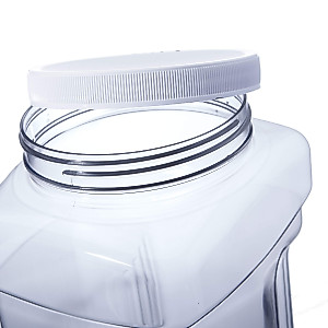 Hudson Exchange 1 Gallon Plastic Grip Jar with Cap (6 Pack), Food Grade BPA Free PET, Clear